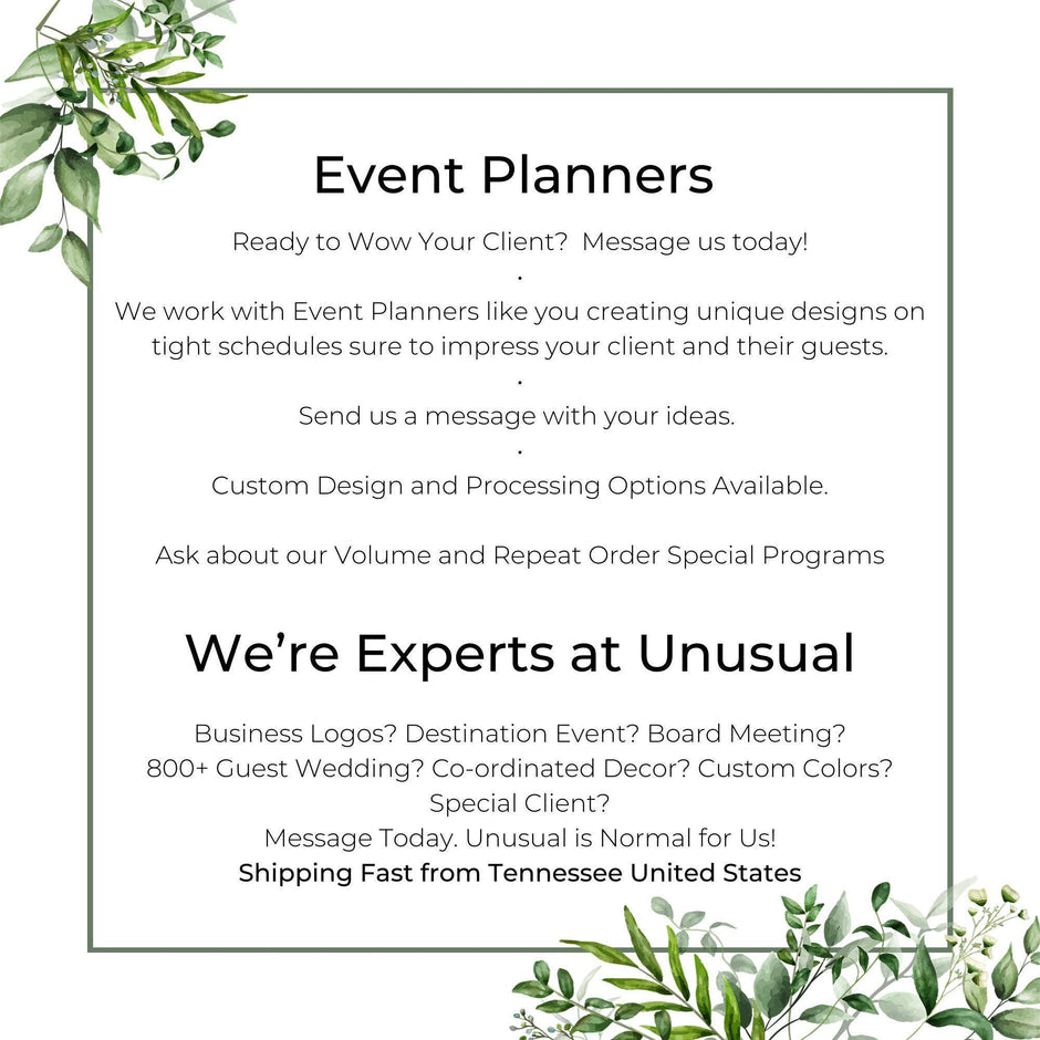 Table numbers – Chattanooga Design Works